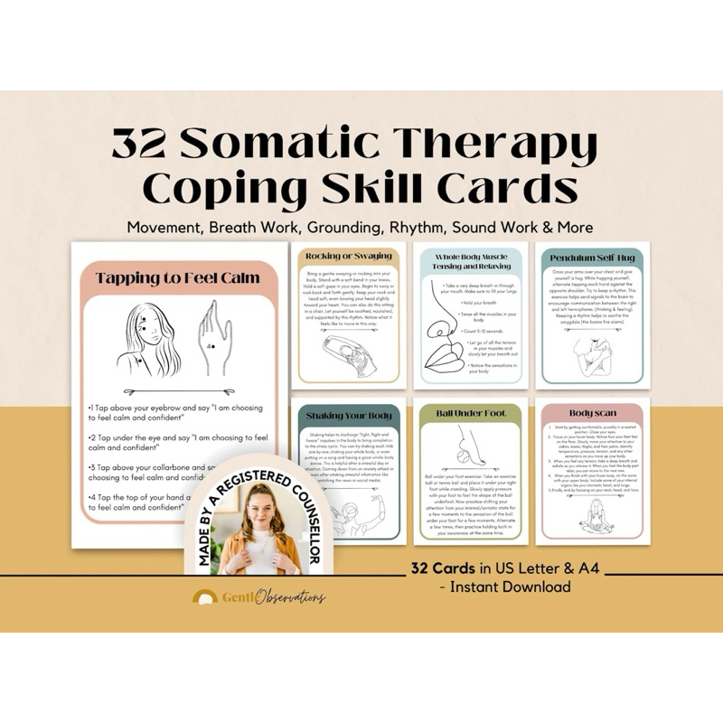 Somatic Therapy Coping Skill Exercises for Nervous System Regulation ...