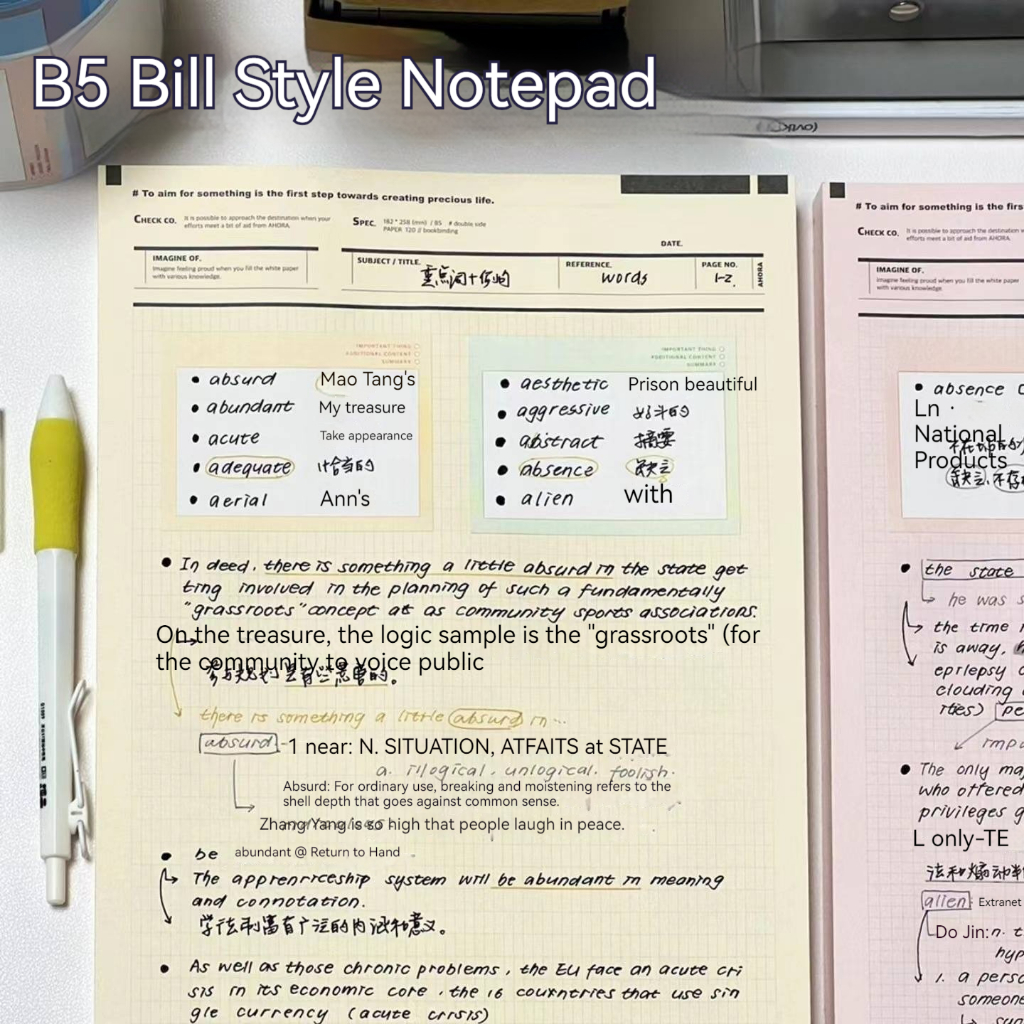 B5 Bill Style Memo Pad Note Pad Paper Book Diary Journal Stationery ...