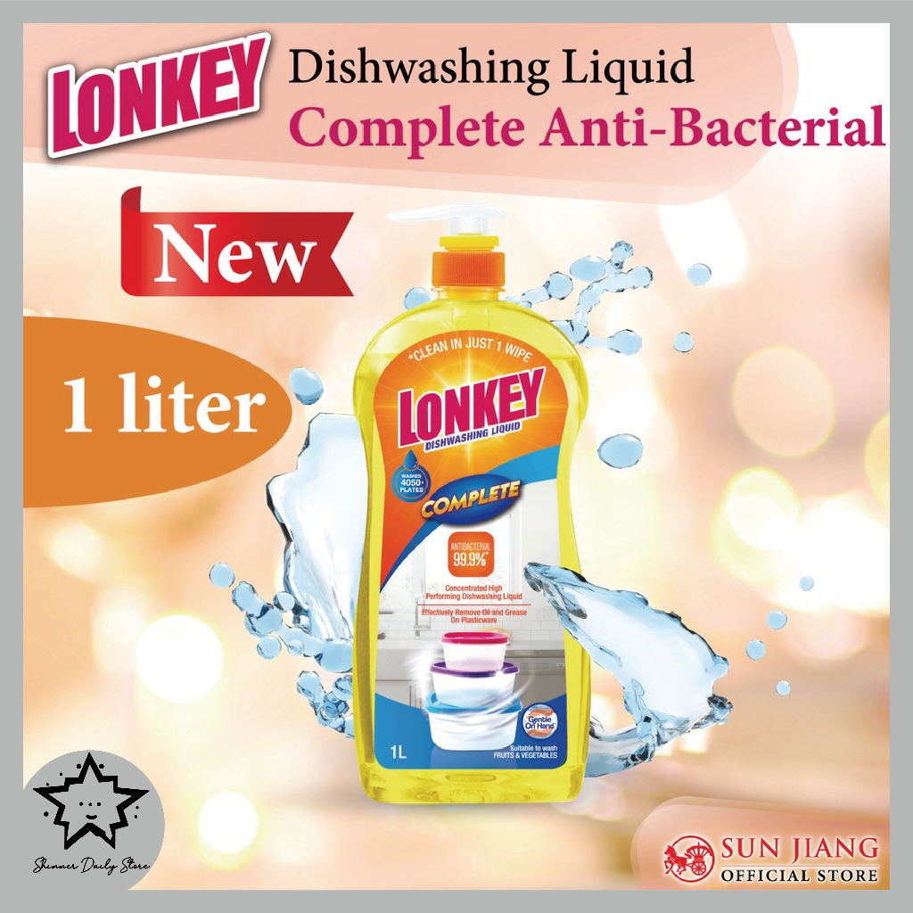 [Ready Stock] Lonkey Complete Dishwashing Liquid Anti-Bacterial (1L ...