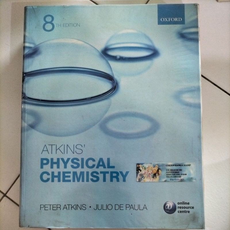 Atkins' Physical Chemistry (Peter Atkins', Julio De Paula) | Shopee ...