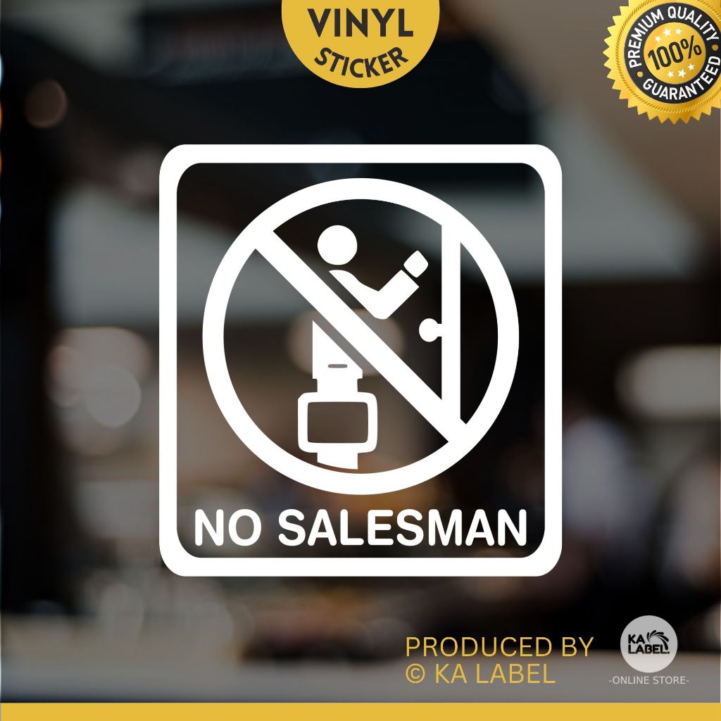 (Ready Stock) No Salesman Sticker Home / Office / Shop Vinyl Sticker ...