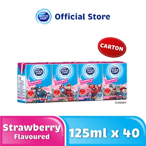 [Bundle of 40] Dutch Lady Milky Marvel Strawberry (125ml) [Exp 16 Jan ...