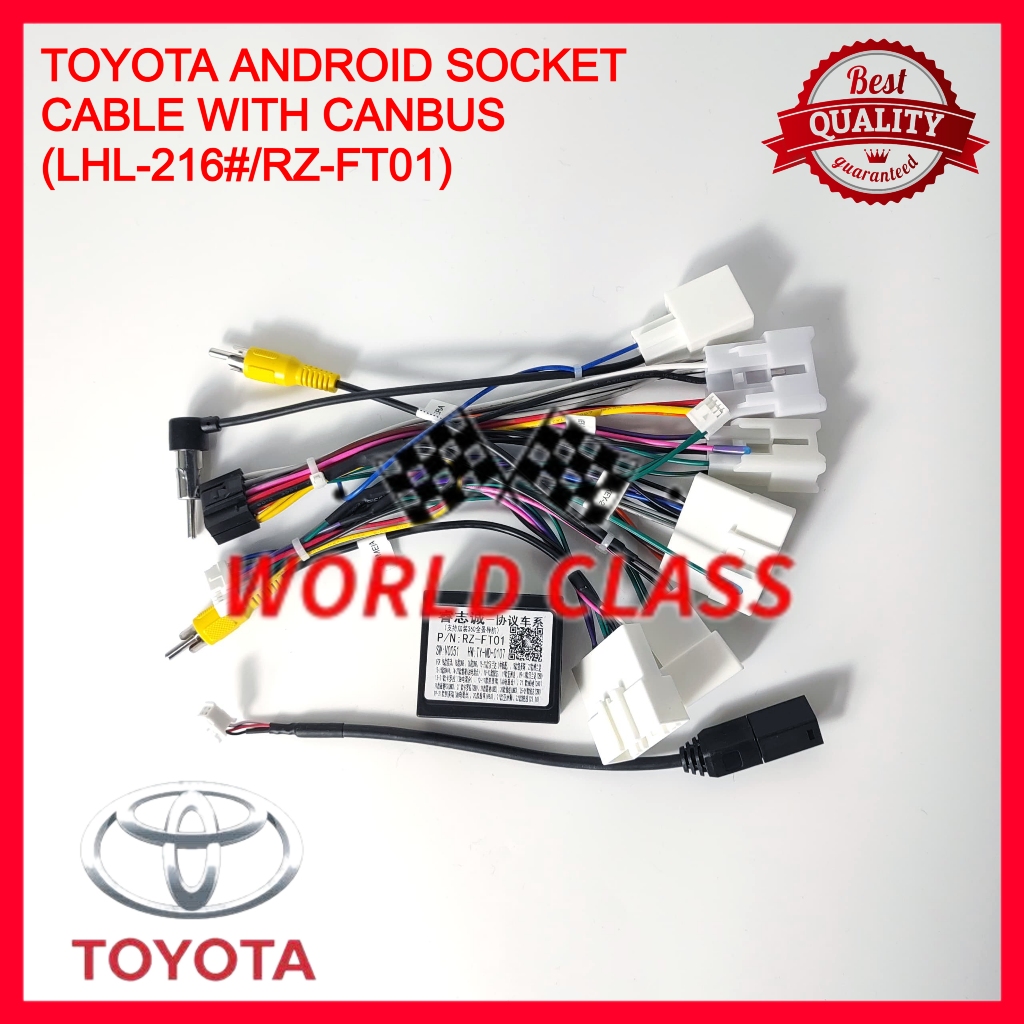 TOYOTA ANDROID SOCKET CABLE WITH CANBUS ( LHL-216#/RZ-FT01 ) | Shopee ...
