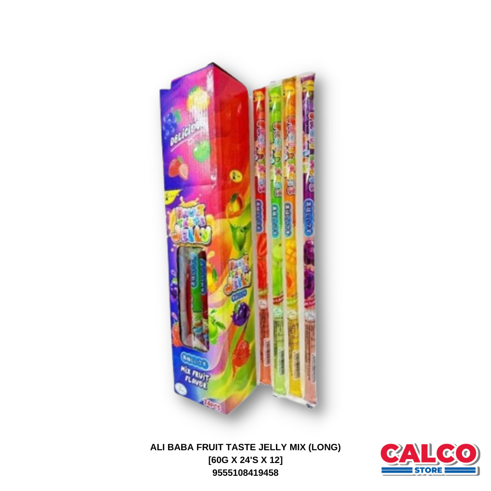 60g x 24pcs Ali Baba Fruit Taste Long Jelly Mix Fruit Flavors Rasa Buah ...