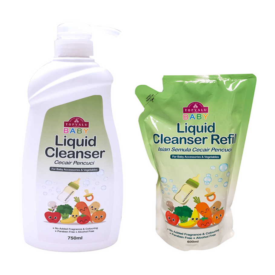 Topvalu Baby Liquid Cleanser 750ml/Refill 600ml Aeon Natural Anti-bacterial Fruit Vegetable Wash ...