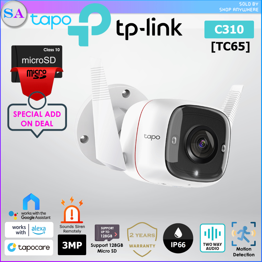 TP-Link Tapo C310 3MP Ultra Resolution Outdoor Security IP66 Weatherproof Wireless Wifi Camera ...