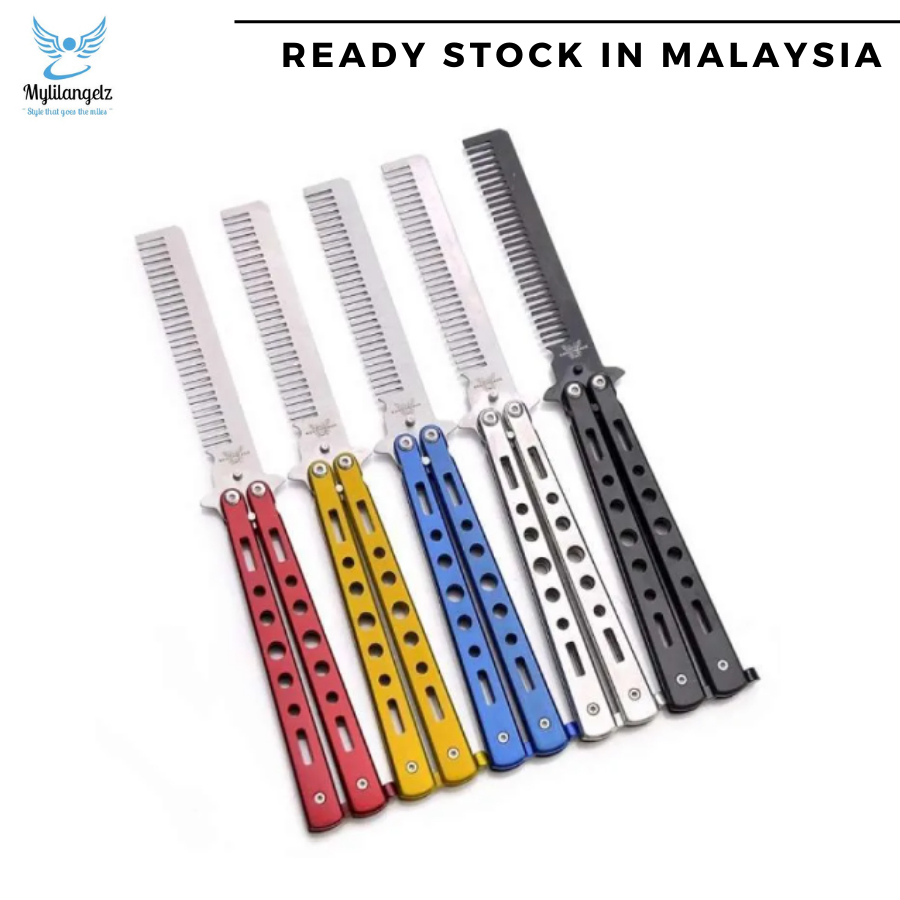 Mylilangelz Foldable Stainless Steel Butterfly Combs Sikat Balisong ...