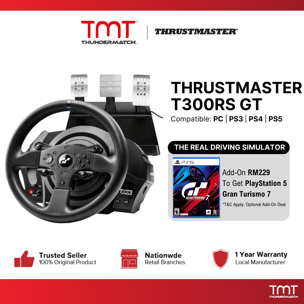 Thrustmaster PS4 / PS5/PC Steering Wheel T300 RS GT Edition / 1 Year Warranty / Add-On Sony PS5 ...