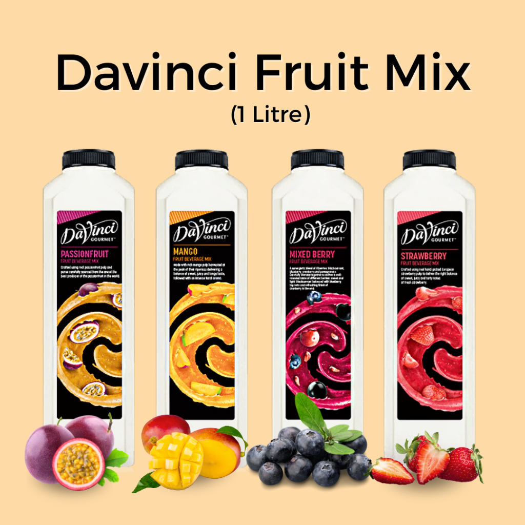 Davinci Gourmet Fruit Mix Fruit Puree 1 Litre [Mango, Strawverry ...