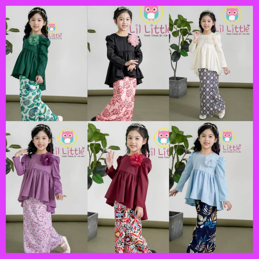 Lil Little BK1724 Baju Kurung Peplum Moden Batik/Bunga Cotton Baju Raya ...