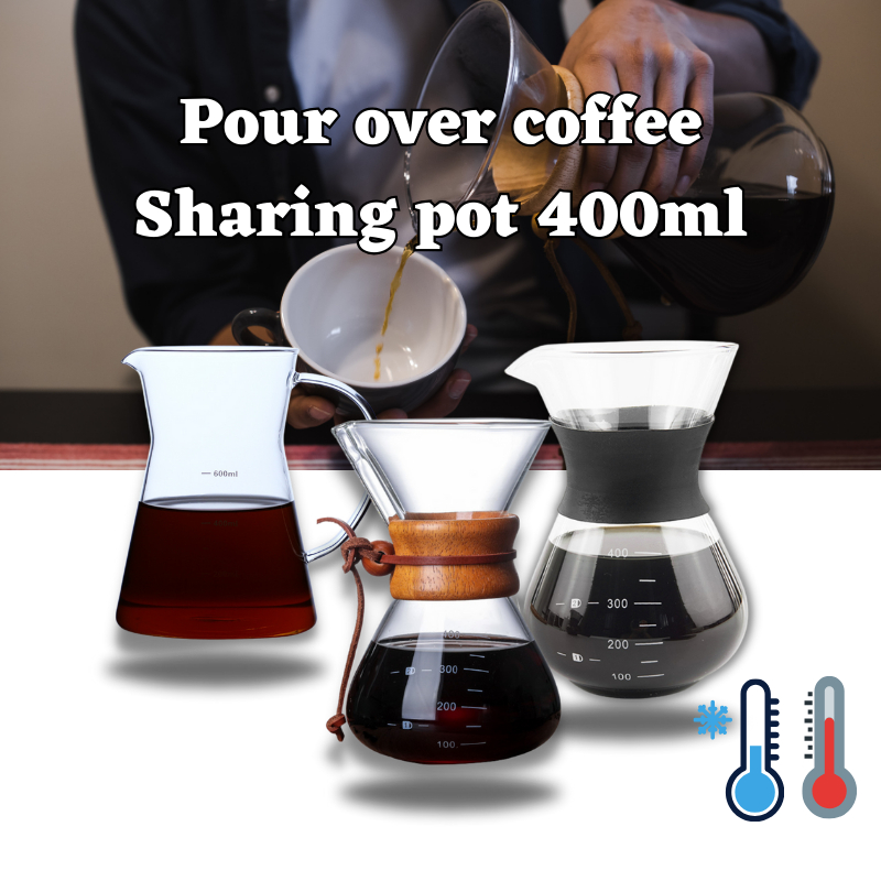[Ready Stock] 400ml Hand pour over Glass coffee pot Coffee sharing pot ...