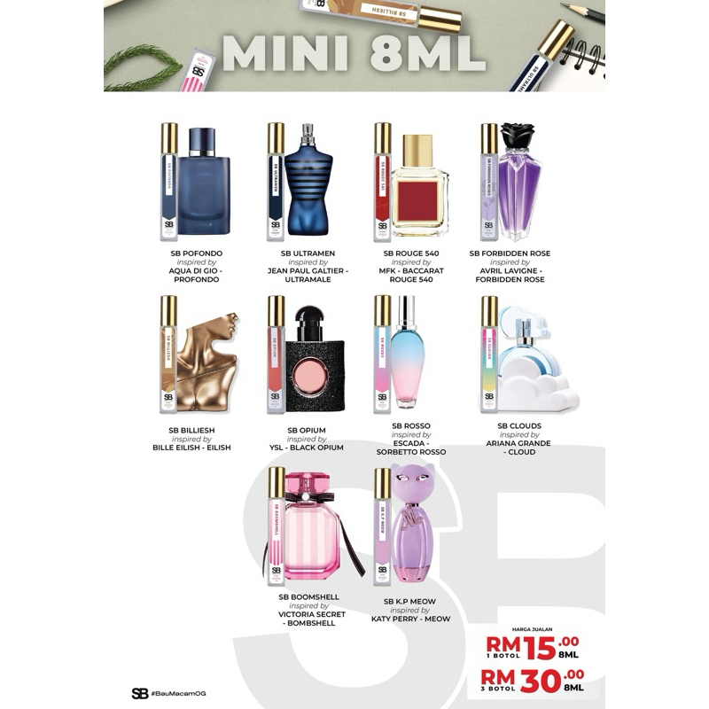 SB Parfum Mini 8ML (Travel Size) | Shopee Malaysia