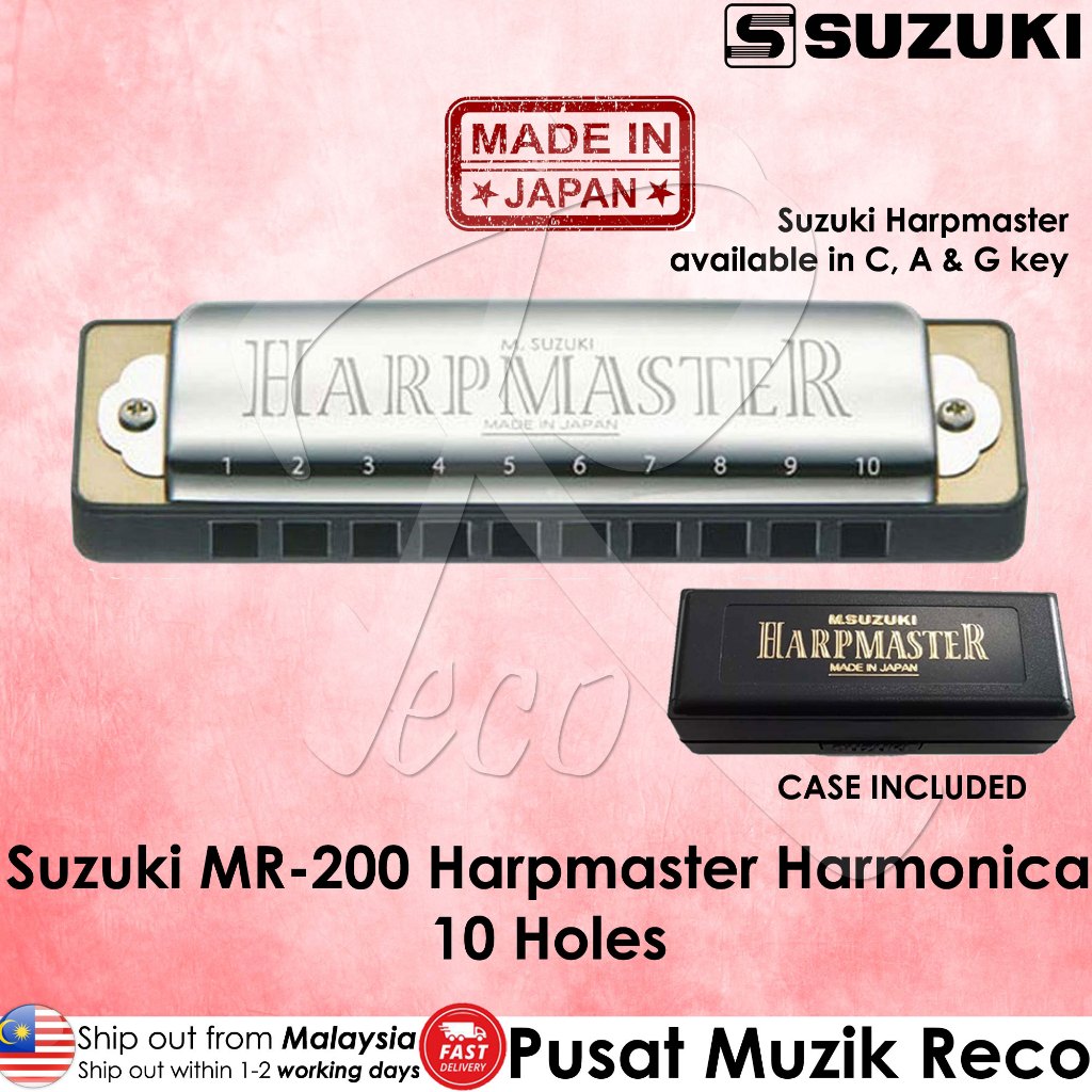 Suzuki Harmonica MR-200 Harpmaster Professional 10 Hole Diatonic ...