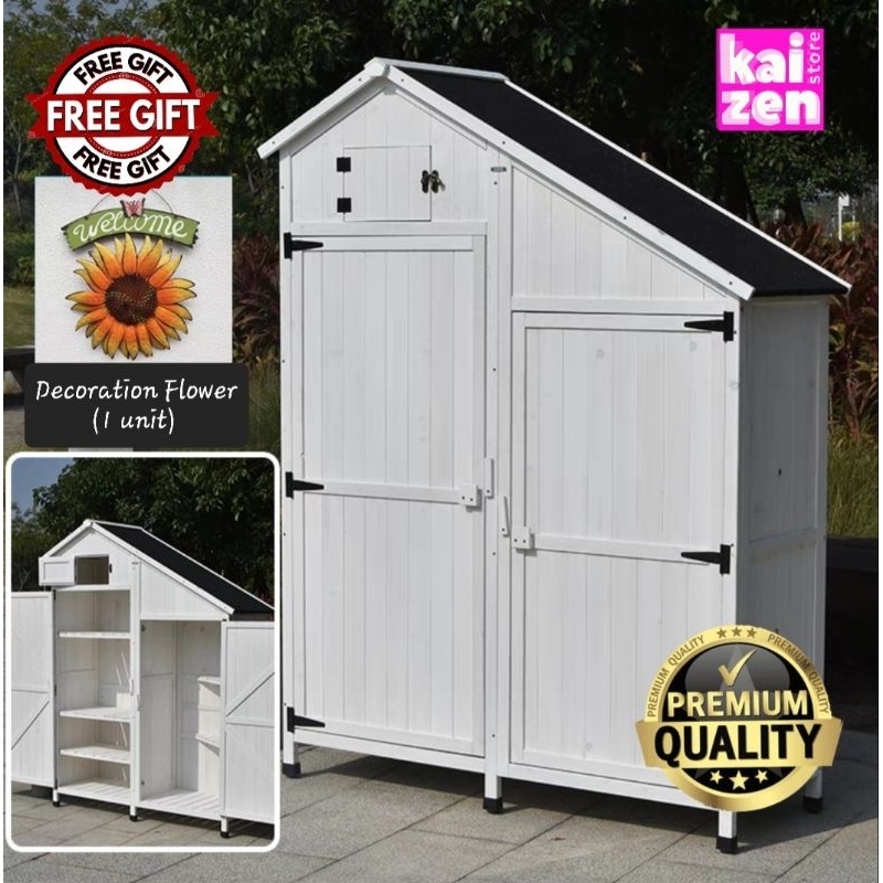 🏡KAIZEN STORE MALAYSIA🏡Outside Garden Storage Shed, Wooden Shed Closet ...