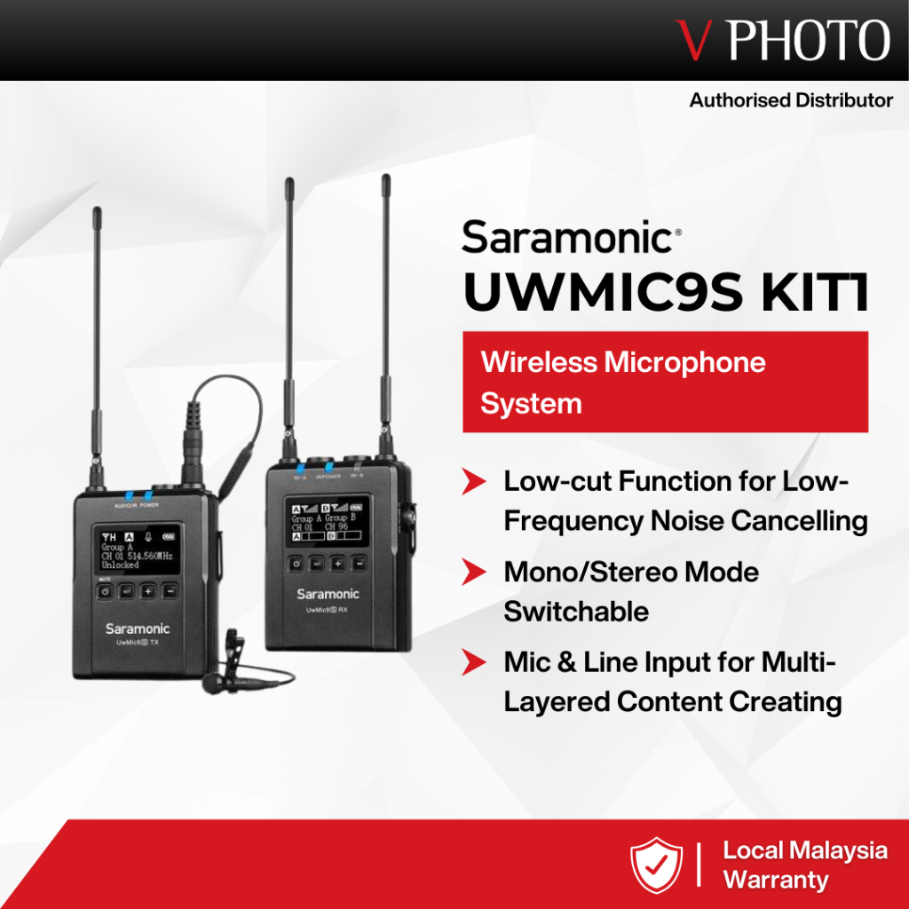 SARAMONIC UWMIC9S-K2/K1 UHF WIRELESS LAVALIER MICROPHONE (2TX9s+RX9s ...