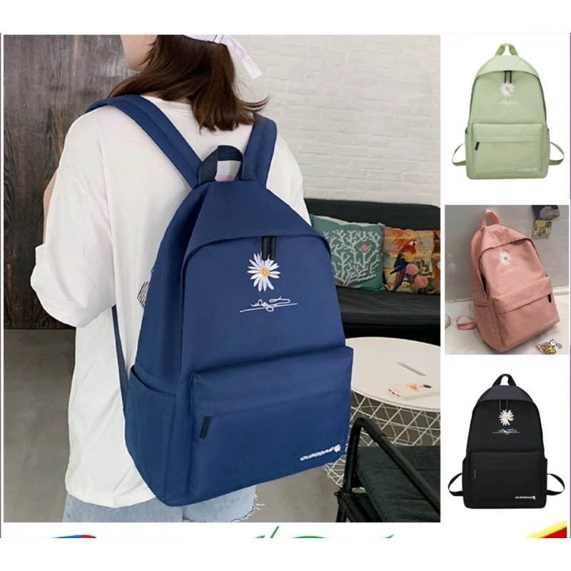 Ready Stock Canvas Flower School Bag Casual Backpack Bags Korean Travel ...