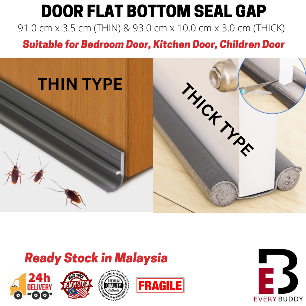 Thin & Thick Soundproof & Dustproof Door Gap Seal Twin Draft Guard Anti ...