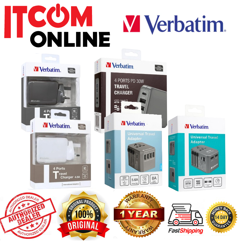 VERBATIM UNIVERSAL TRAVEL CHARGER AC ADAPTER (65686/66433/65829/66320 ...