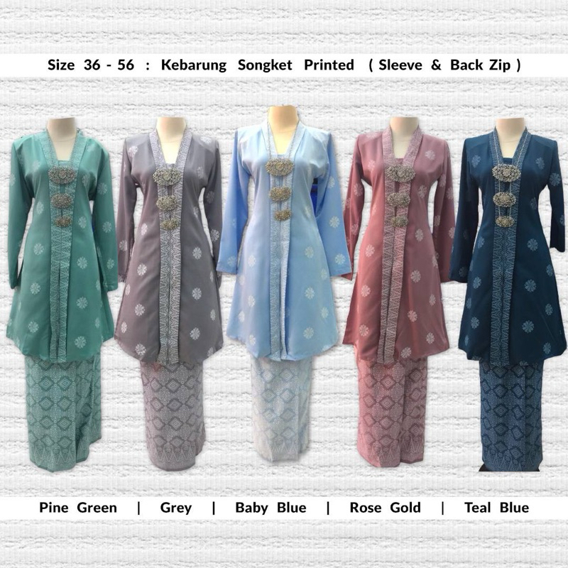 Kebarung Songket Printed . Kebarung Songket Sakura High Quality . Baju ...