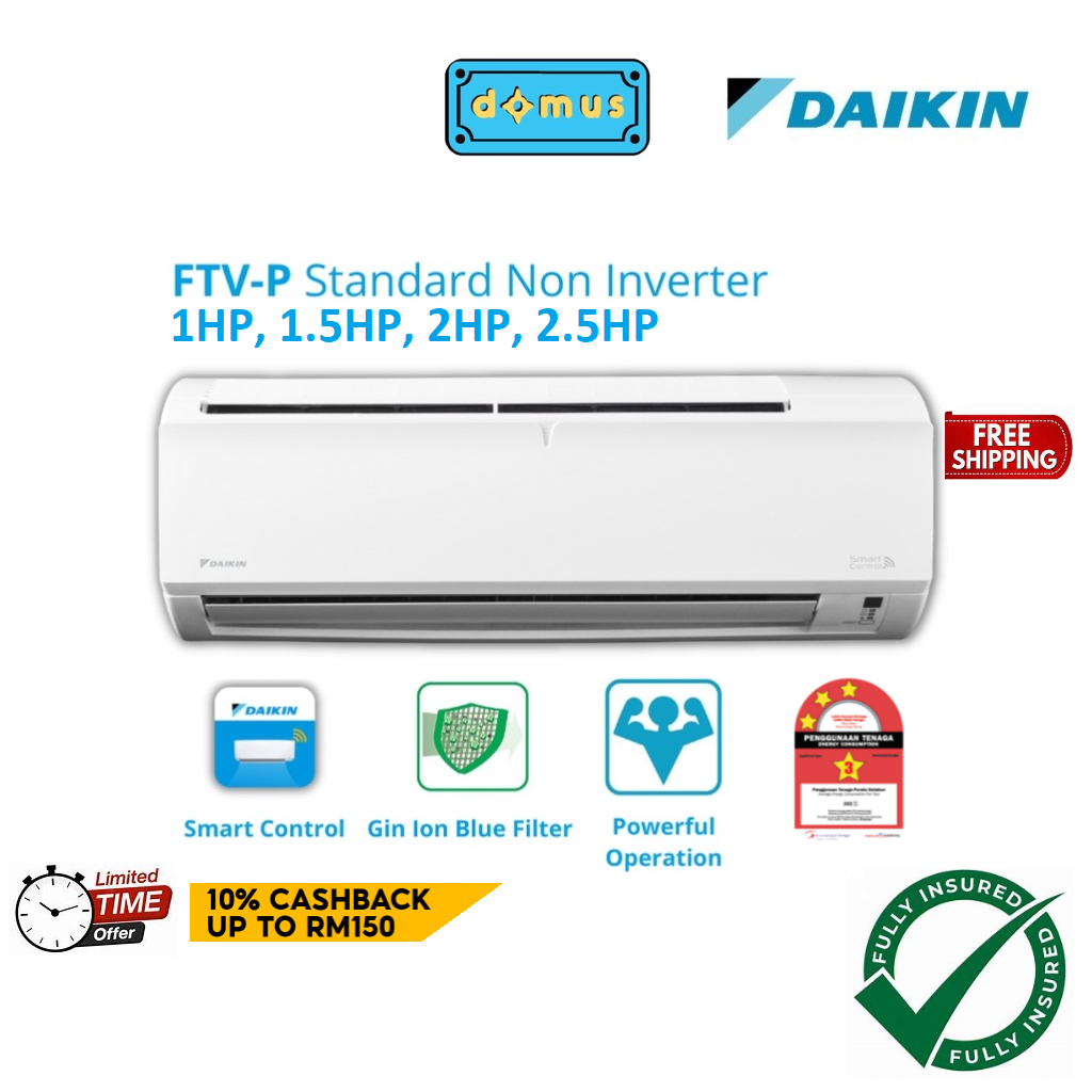 Daikin Air Conditioner 1HP 1.5HP 2.0HP 2.5HP Non Inverter Aircond Penghawa Dingin Air Cond 1HP ...
