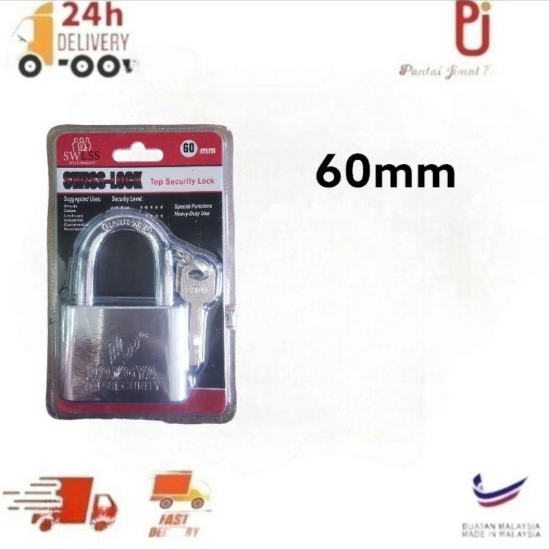 SWISS Lock 60mm/kunci mangga/padlock besi | Shopee Malaysia