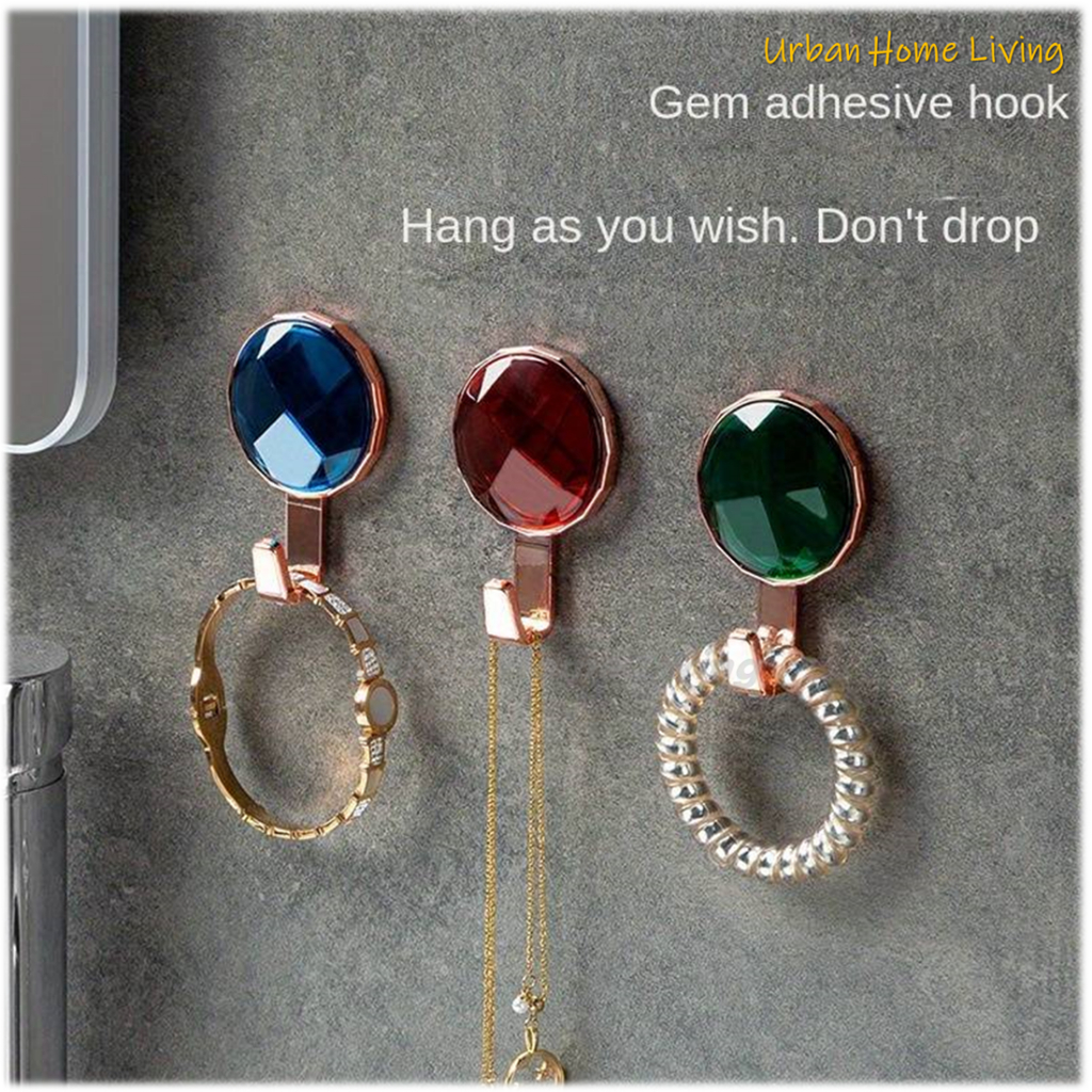 Decorative Gem Wall Hooks Wall Mounted Coat Hooks Room Bags Purses ...