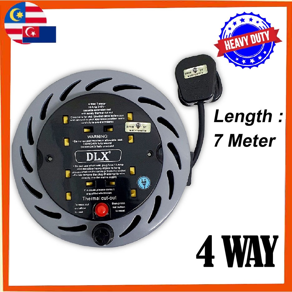 [SIRIM] Heavy Duty 2Way/4Way Full Copper Extension box/ Cable Reel ...