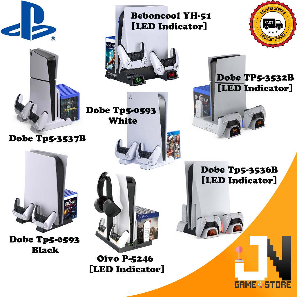 PS5 SLIM Beboncool / Dobe / Oivo Multifunctional Cooling Stand+LED(TP5 ...