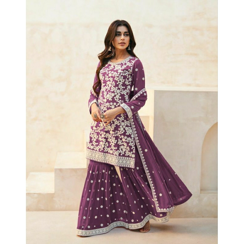 NEW ARRIVALS DESIGNER READYMADE TOP SAHARA SUIT SET PREMIUM COLLECTION ...