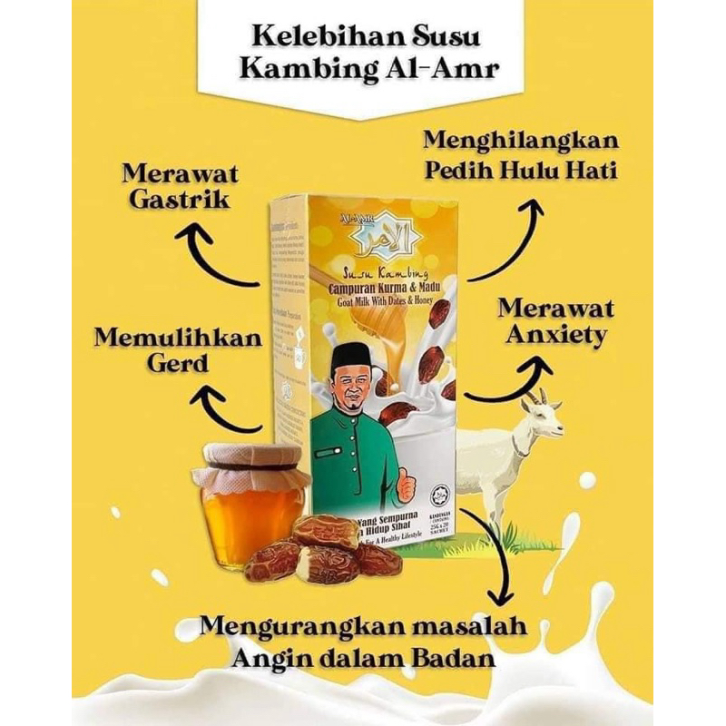 💥ORIGINAL💥 | SUSU KAMBING AL-AMR Campuran Kurma dan Madu | Shopee Malaysia