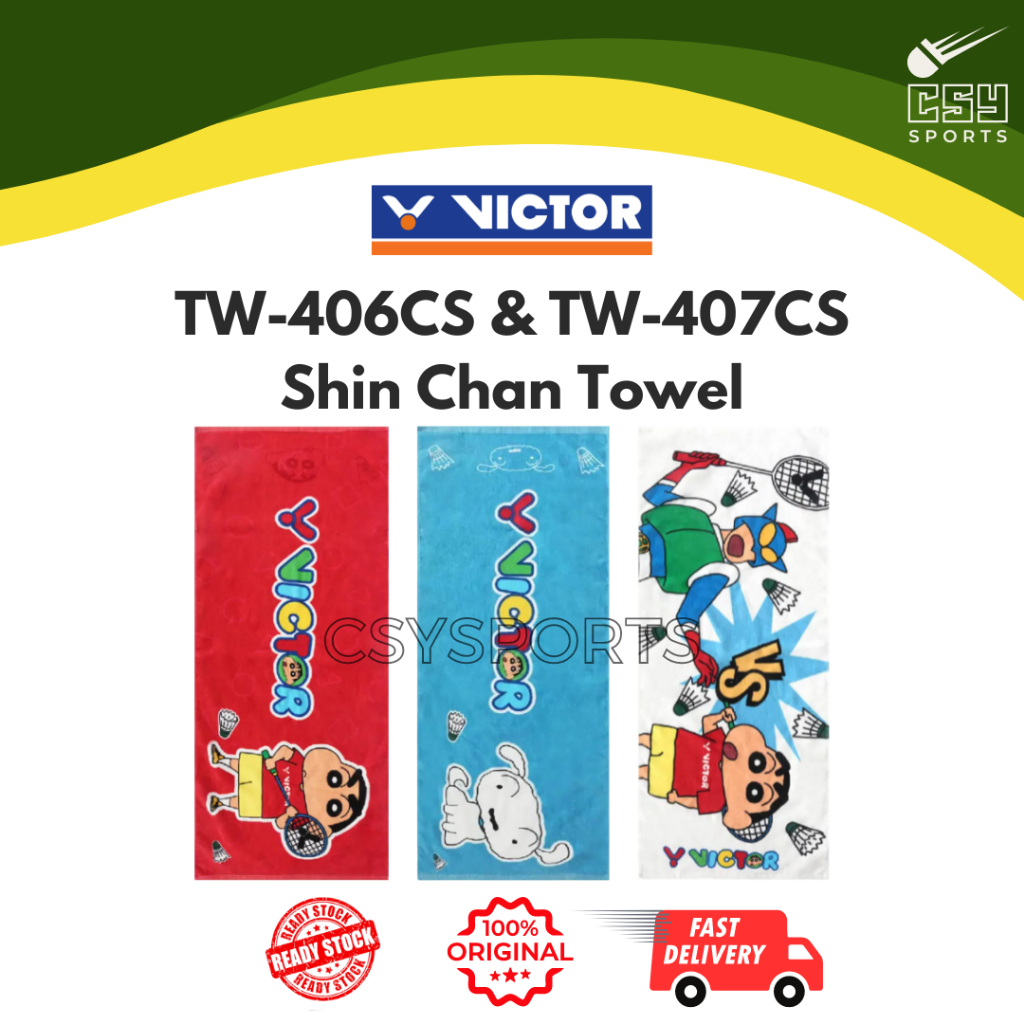 [100% ORI] VICTOR Badminton Shin Chan Sports Towel TW-406CS / TW-407CS ...