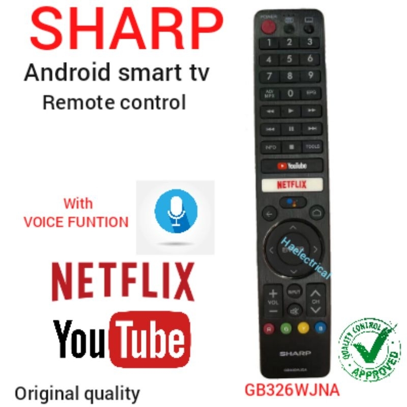 Sharp ANDROID smart tv remote control GB326WJSA | Shopee Malaysia