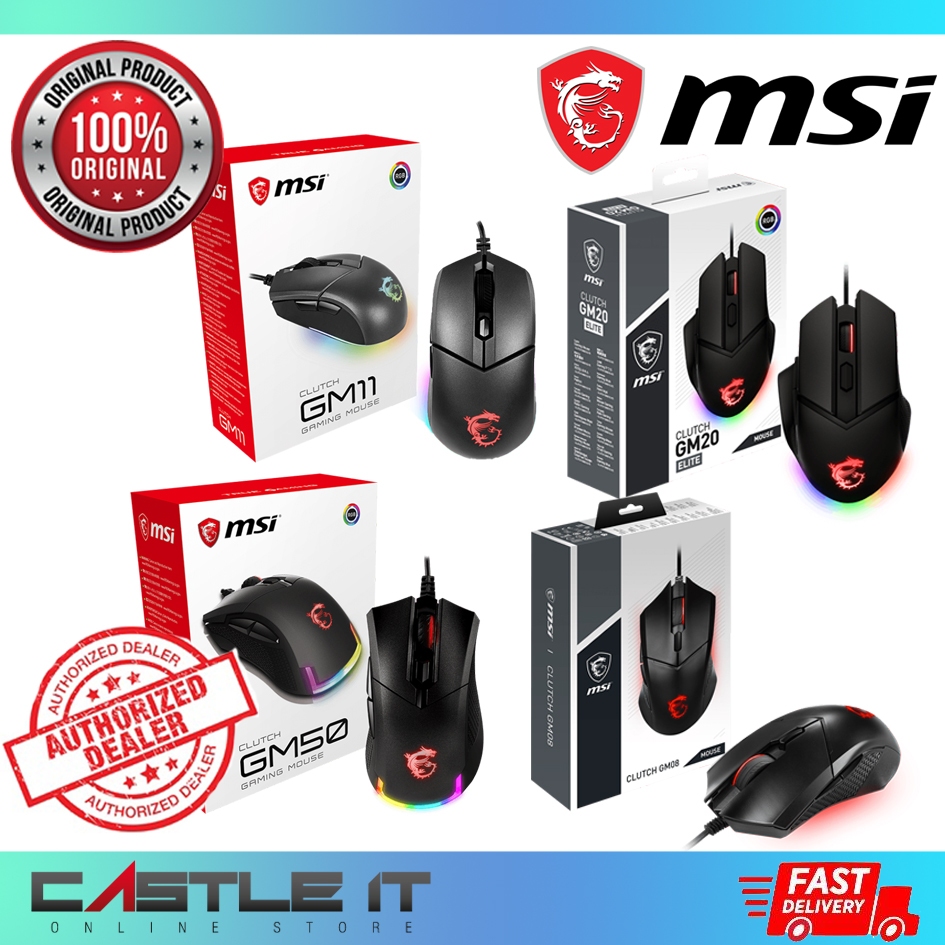 MSI CLUTCH GM41 GM50 GM51 GM60 Gaming Mouse Wired Wireless Lightweight ...