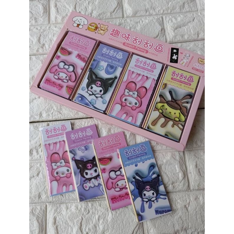 Sanrio Family Character Fancy Scratch Paper Graffiti Gift Present Block ...