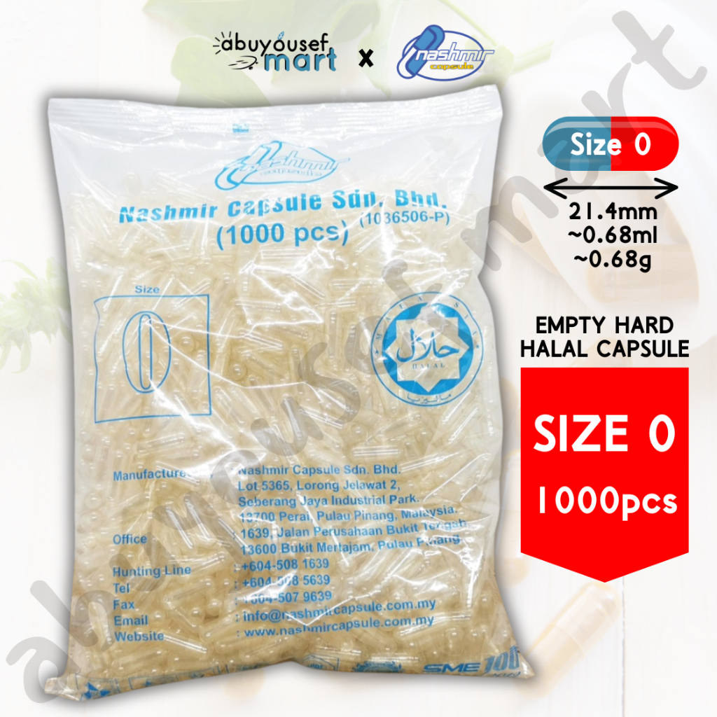 (Size 0) Empty Halal Gelatine Capsule | Pil Kapsul Kosong Nashmir ...