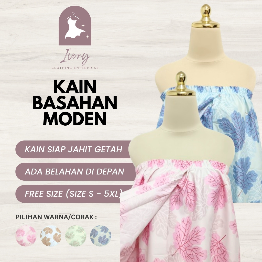 Kain Basahan Moden / Kain Kemban / Bathrobe / Instant Shower Skirt ...
