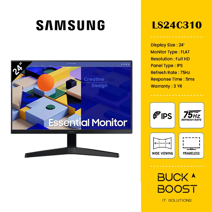 Samsung S31C - LS24C310EAEXXS 24" Full HD IPS Essential Monitor ( HDMI ...
