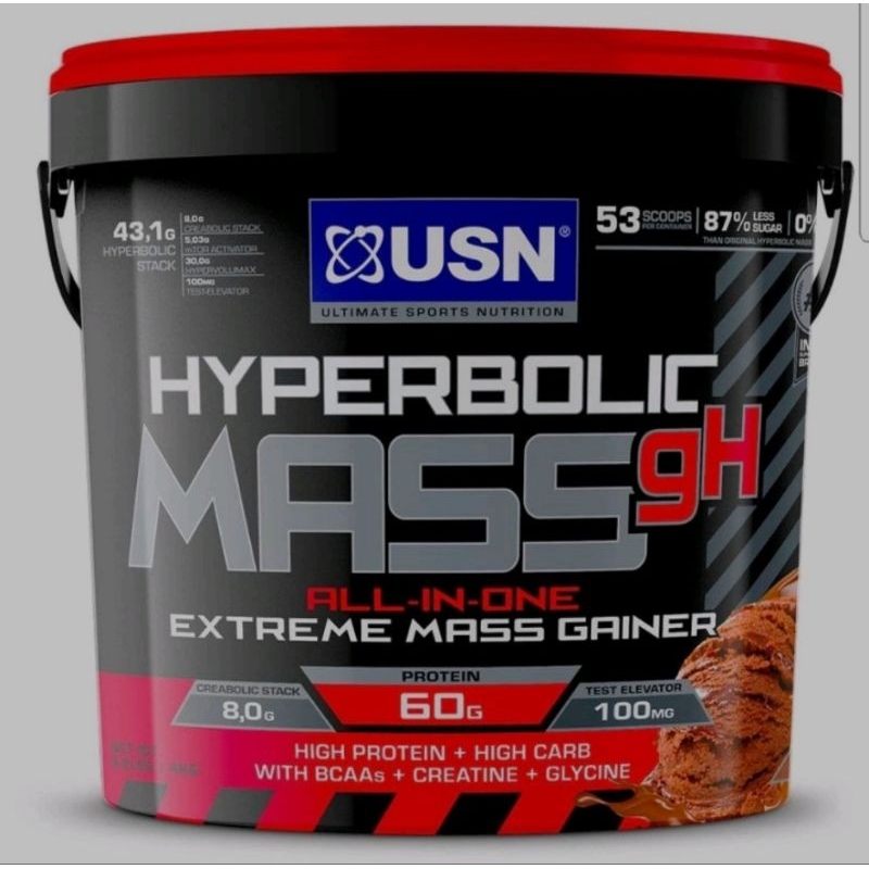 Halal (4kg) USN Hyperbolic Mass gH Extreme Weight Gainer Protein Powder ...