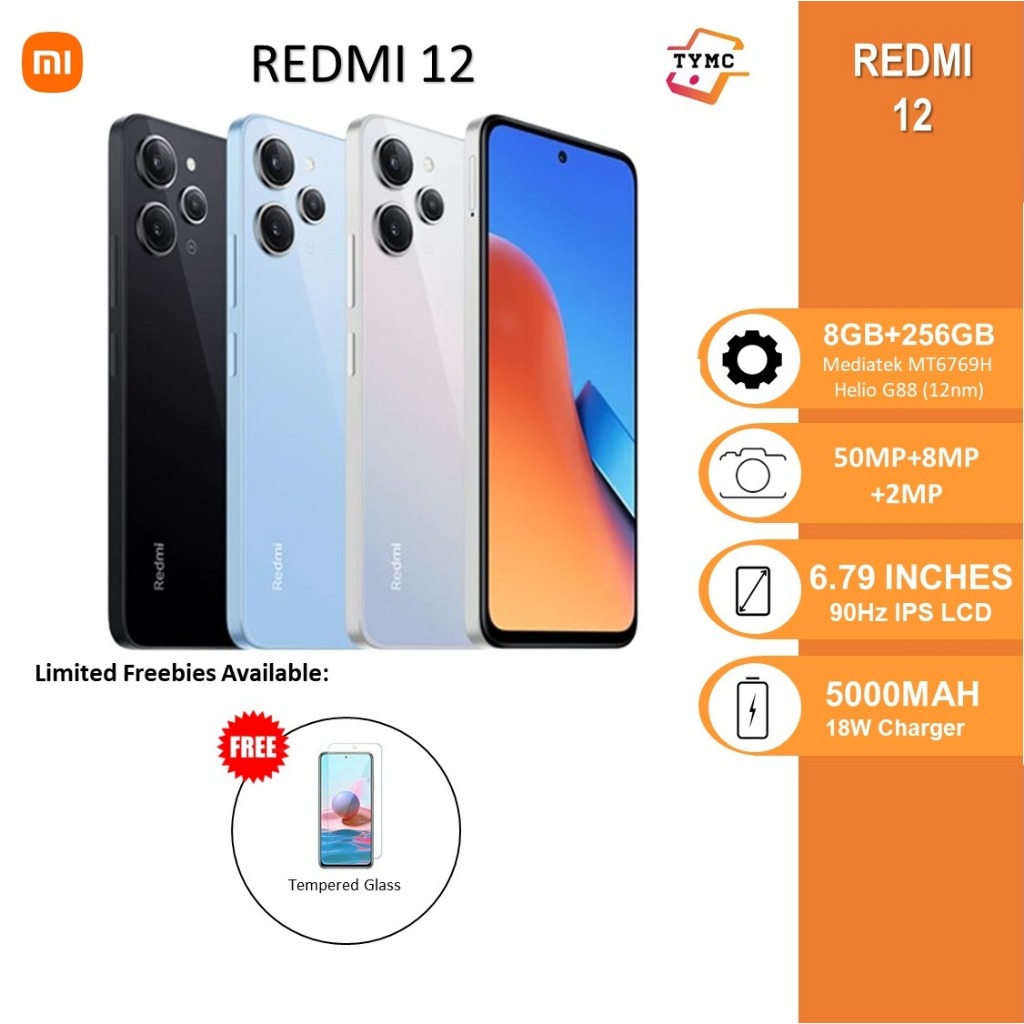 Redmi 12 (8GB RAM + 256GB ROM) 50MP Al Triple Camera, Mediatek Helio ...