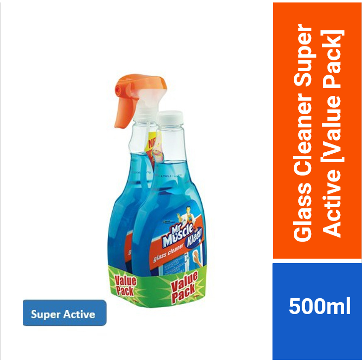 Mr Muscle Glass Cleaner Super Active (500ml) [Value Pack] | Shopee Malaysia