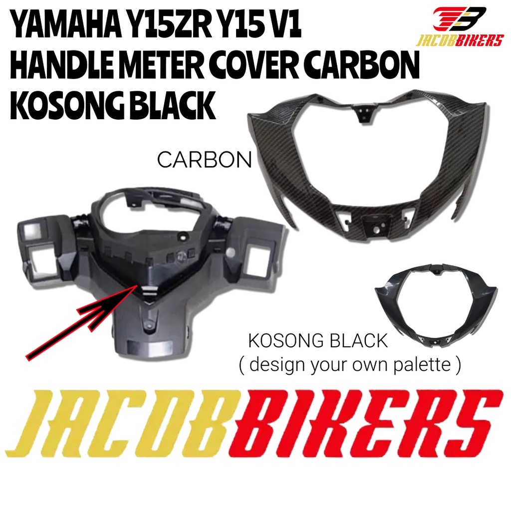 YAMAHA Y15ZR V1 Y15 HANDLE BAR METER COVER & TOP COVER CAP PANEL COLOUR PARTCARBON / KOSONG ...