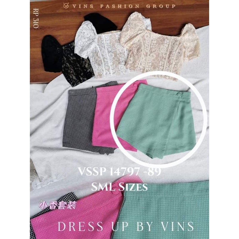 SALES!! ST1930 ️ DRESS UP 小香风裤裙 CHECKERS SKORTS ONLY - GREEN L | Shopee ...