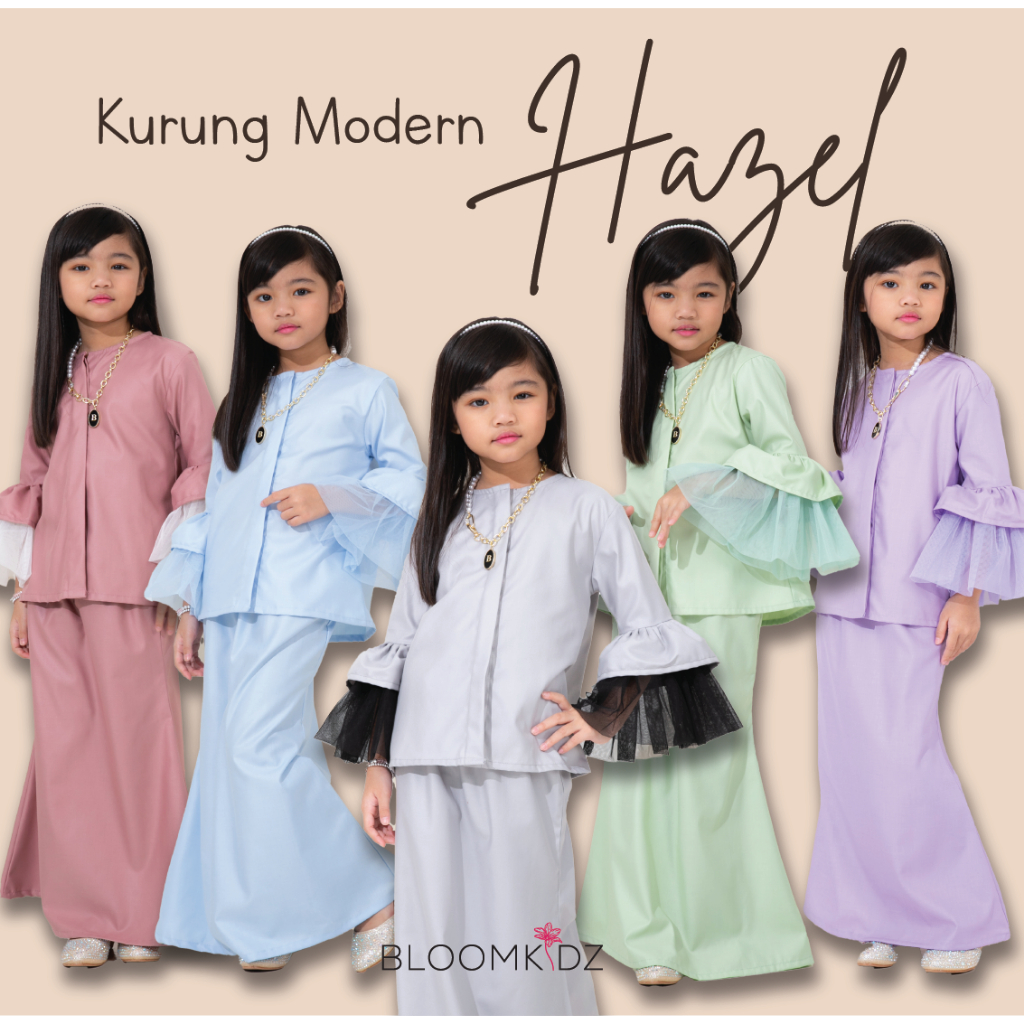 NEW 2024 Kurung Modern Hazel Premium Quality Kurung Kanak-Kanak Pastel ...
