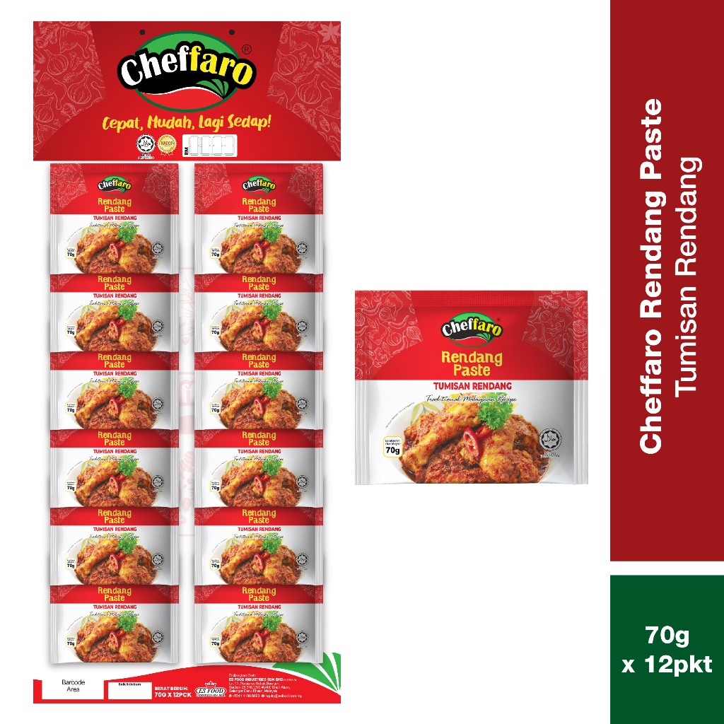 Cheffaro Mini Pack Cooking Paste Chicken Curry/Rendang/Asam Fish/Sambal ...
