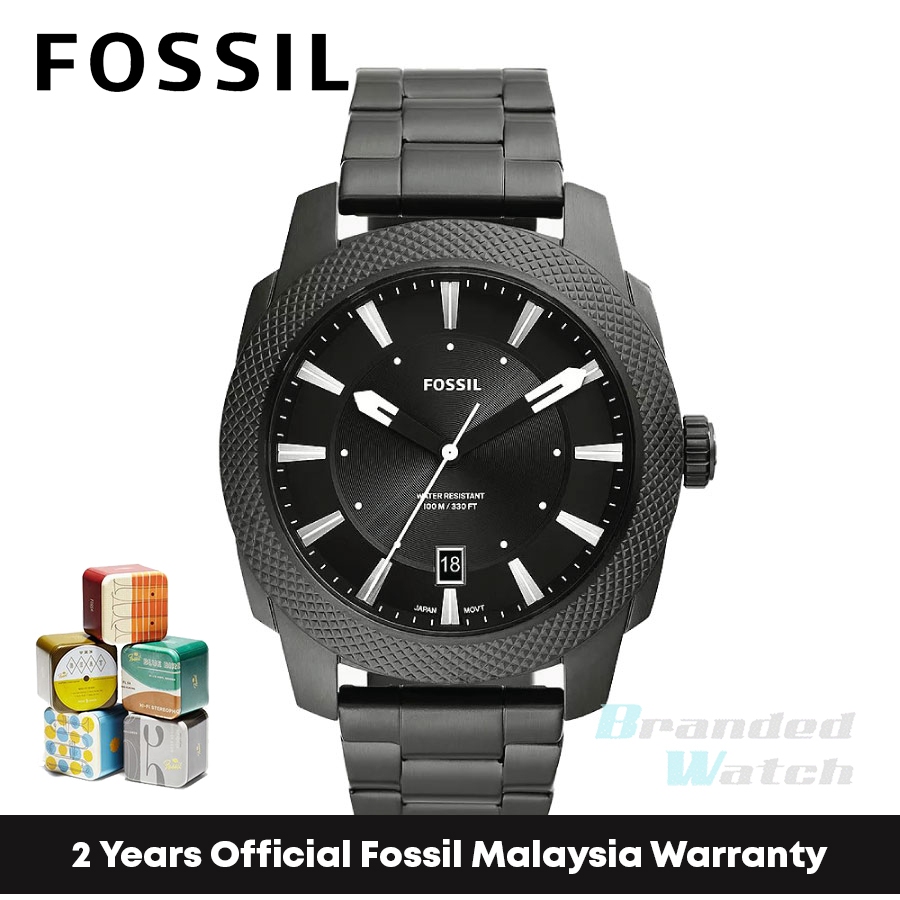 [Official Warranty] Fossil FS5970 Men's Machine Three-Hand Date Smoke ...