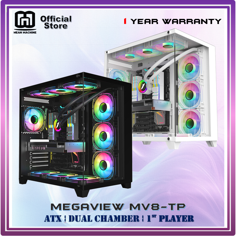 1ST PLAYER MV8-TP TG Premium Dual Chamber ATX 2 Side Tempered Glass ...
