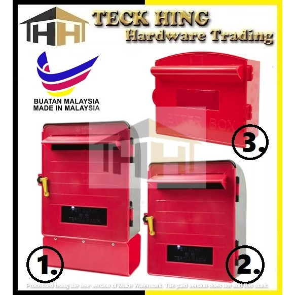 PVC Plastic Letter Box Red Letter Box Mail Box / Peti Surat Plastik ...