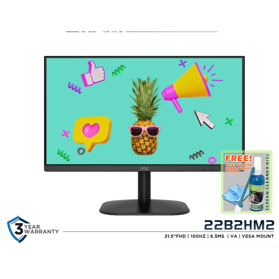 AOC 22B2HM2 | 21.5" VA FHD 100Hz VESA Mount Monitor | Ultra Narrow ...