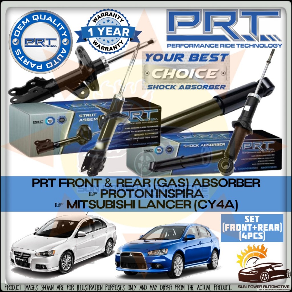 PRT Proton Inspira Mitsubishi Lancer GT CY4A Gas Shock Strut Absorber ( FRONT REAR SET ...