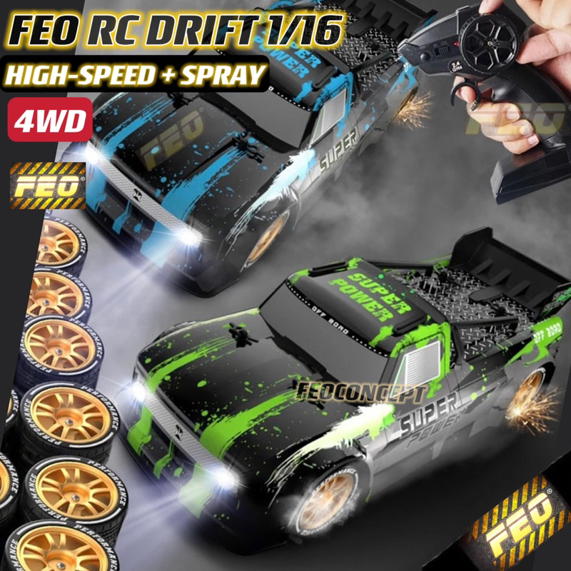 FEO Q123 Spray+Light Rc Drift Car 1/16 Ae86 GTR Pick Up 4WD Off-Road ...